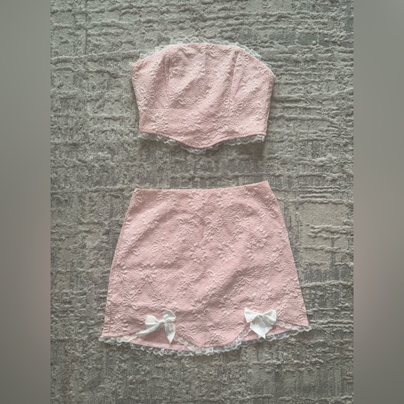 Amazon | Skirts | Amazon Pink Lace Pencil Skirt Set | Poshmark